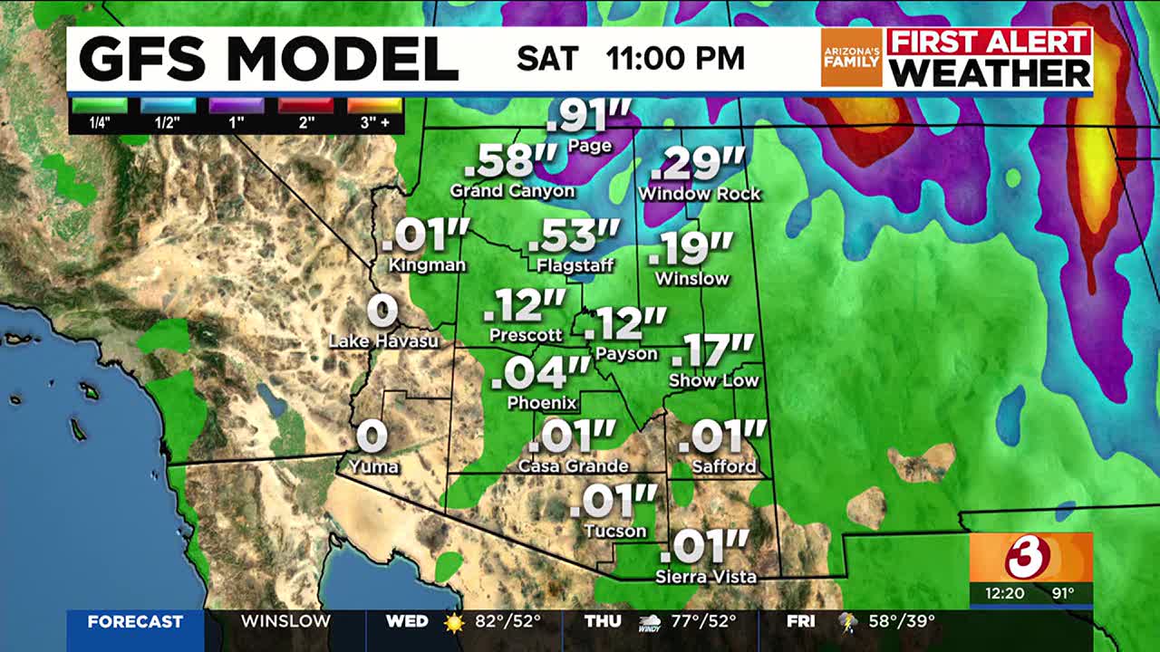 Weather Radar Map Arizona More Than 3" Of Rain Forecast For Some Areas